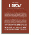 Lindsay Personalized Name Meaning Art Prints – Name Stories