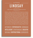 Lindsay Personalized Name Meaning Art Prints – Name Stories