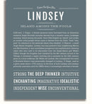 Lindsey Personalized Name Meaning Art Prints – Name Stories