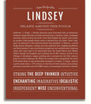 Lindsey Personalized Name Meaning Art Prints – Name Stories