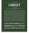 Lindsey Personalized Name Meaning Art Prints – Name Stories
