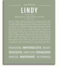 Lindy | Name Art Print – Name Stories