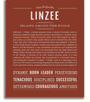 Linzee Personalized Name Meaning Art Prints – Name Stories