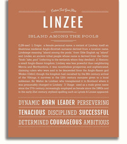 Linzee Personalized Name Meaning Art Prints – Name Stories