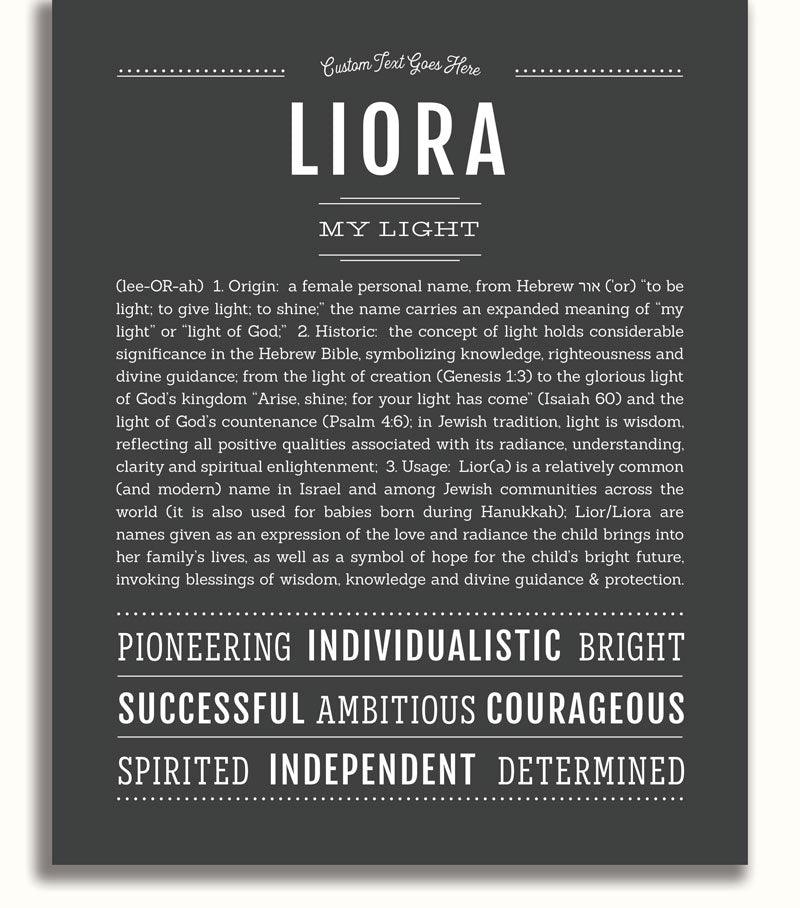 Liora Personalized Name Meaning Art Prints – Name Stories