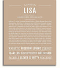 Lisa | Name Art Print – Name Stories