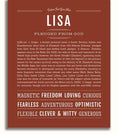 Lisa | Name Art Print – Name Stories