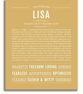 Lisa | Name Art Print – Name Stories