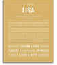 Lisa | Name Art Print – Name Stories