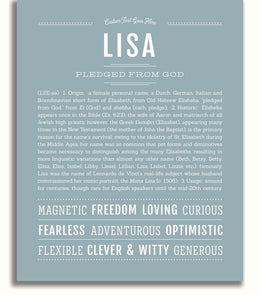Lisa | Name Art Print – Name Stories