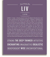 Liv | Name Art Print – Name Stories