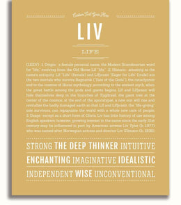 Liv | Name Art Print – Name Stories