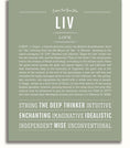 Liv | Name Art Print – Name Stories