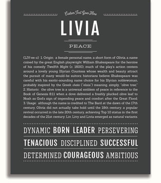 Livia | Name Art Print – Name Stories