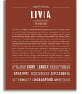 Livia Personalized Name Meaning Art Prints – Name Stories