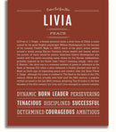 Livia Personalized Name Meaning Art Prints – Name Stories