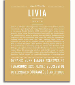 Livia | Name Art Print – Name Stories
