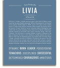 Livia Personalized Name Meaning Art Prints – Name Stories