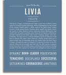 Livia Personalized Name Meaning Art Prints – Name Stories