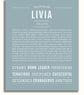 Livia Personalized Name Meaning Art Prints – Name Stories
