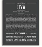 Liya Personalized Name Meaning Art Prints – Name Stories
