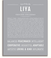 Liya Personalized Name Meaning Art Prints – Name Stories