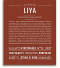 Liya Personalized Name Meaning Art Prints – Name Stories