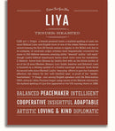 Liya Personalized Name Meaning Art Prints – Name Stories