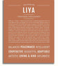 Liya Personalized Name Meaning Art Prints – Name Stories
