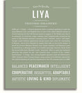 Liya Personalized Name Meaning Art Prints – Name Stories