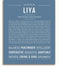 Liya Personalized Name Meaning Art Prints – Name Stories