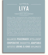 Liya Personalized Name Meaning Art Prints – Name Stories
