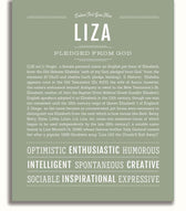 Liza Personalized Name Meaning Art Prints – Name Stories