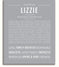 Lizzie Personalized Name Meaning Art Prints – Name Stories