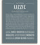 Lizzie Personalized Name Meaning Art Prints – Name Stories