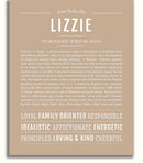 Lizzie | Name Art Print – Name Stories