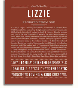 Lizzie | Name Art Print – Name Stories