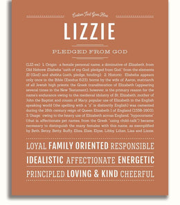 Lizzie | Name Art Print – Name Stories