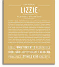 Lizzie Personalized Name Meaning Art Prints – Name Stories