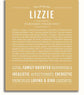 Lizzie Personalized Name Meaning Art Prints – Name Stories