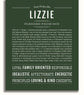 Lizzie Personalized Name Meaning Art Prints – Name Stories