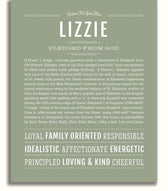 Lizzie | Name Art Print – Name Stories