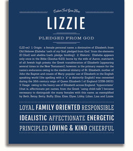 Lizzie | Name Art Print – Name Stories