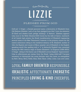 Lizzie | Name Art Print – Name Stories
