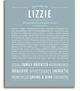 Lizzie Personalized Name Meaning Art Prints – Name Stories