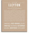 Lleyton Personalized Name Meaning Art Prints – Name Stories