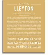 Lleyton Personalized Name Meaning Art Prints – Name Stories