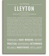 Lleyton Personalized Name Meaning Art Prints – Name Stories