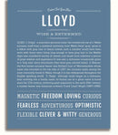 Lloyd Personalized Name Meaning Art Prints – Name Stories