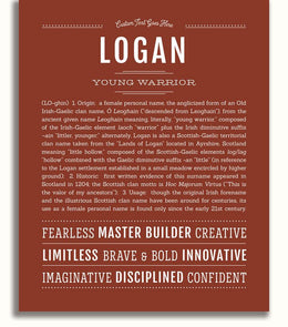 Logan (female) | Name Art Print – Name Stories